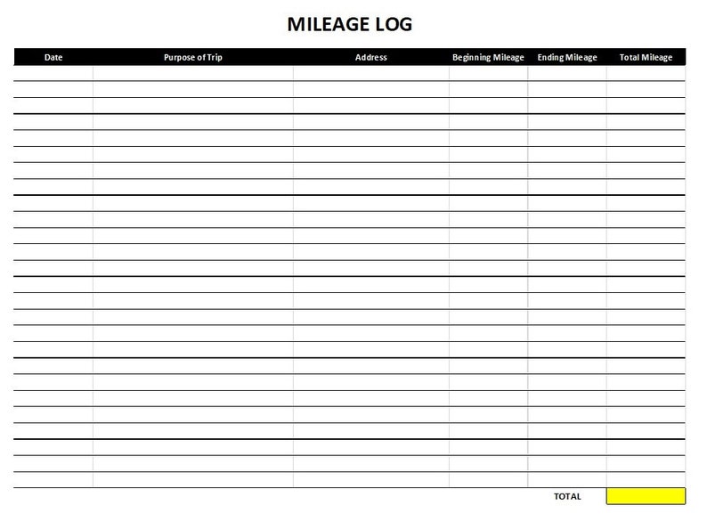 Downloadable Mileage Log Includes BOTH .PDF and .XLSX Files - Etsy