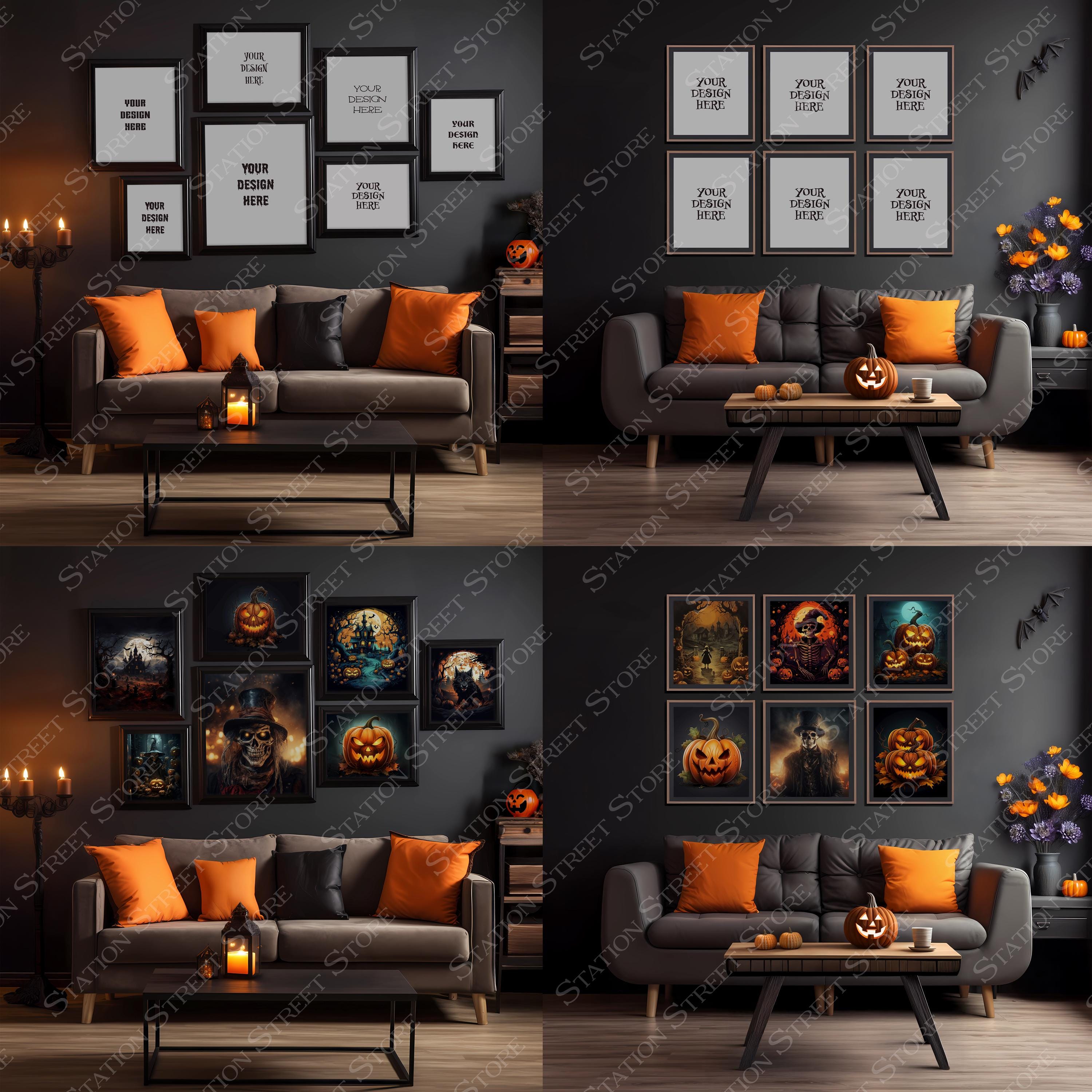 10 Halloween Mockups, Poster and Art Frame Mockup Bundle, Spooky Fall ...