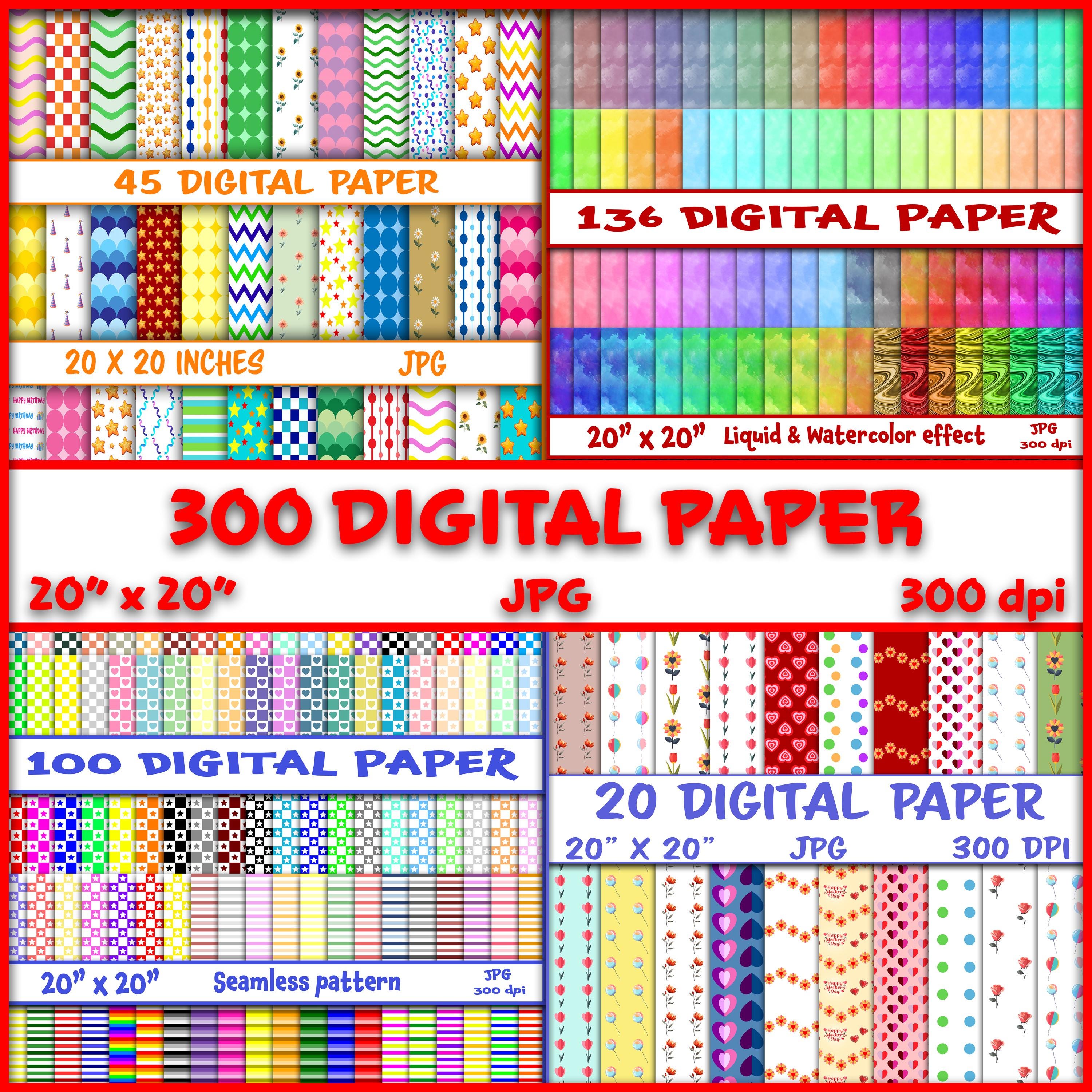 300 Seamless Pattern Digital Paper Bundle for Wrapping Paper ...