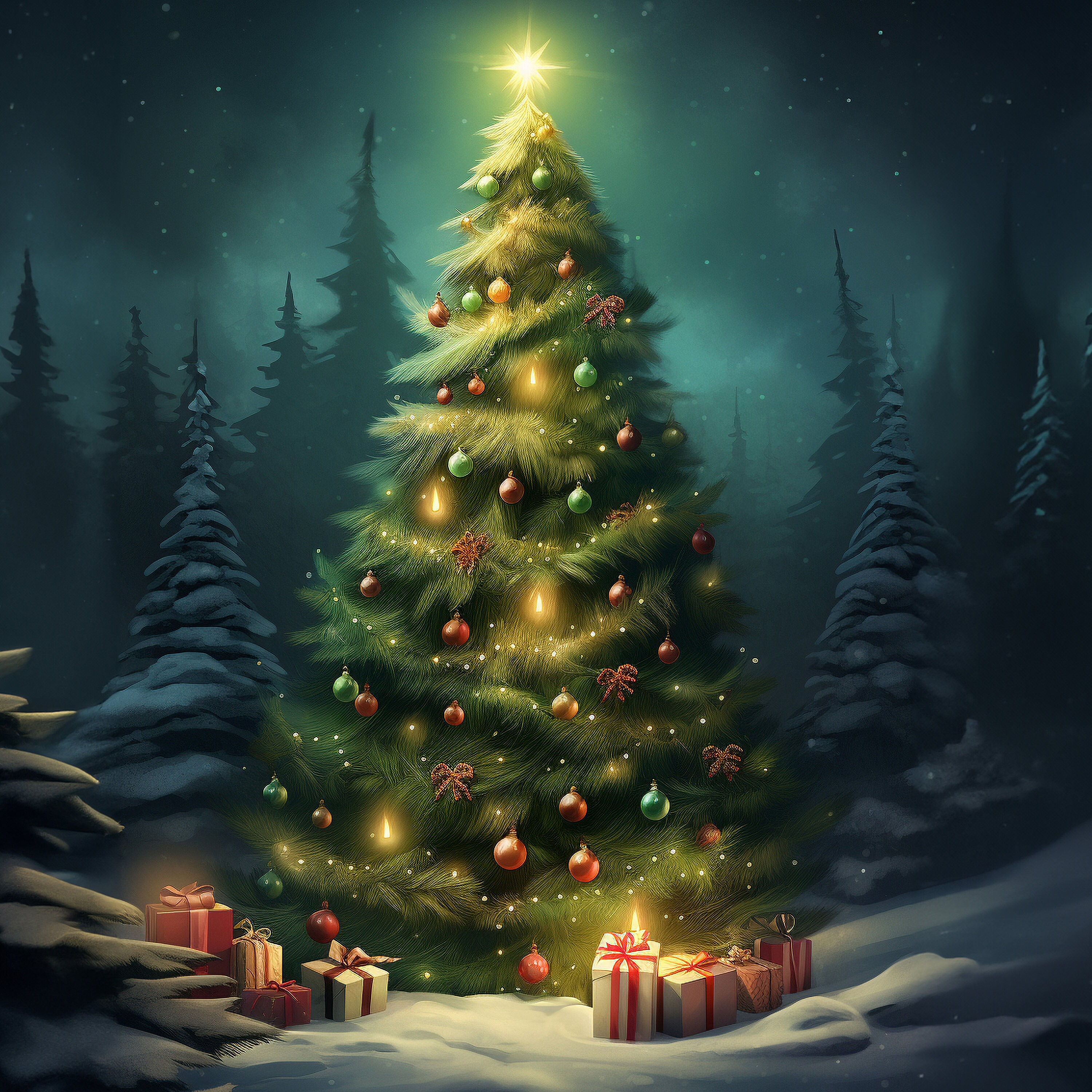 Christmas Trees - Digital Art Bundle - Christmas Digital Art ...