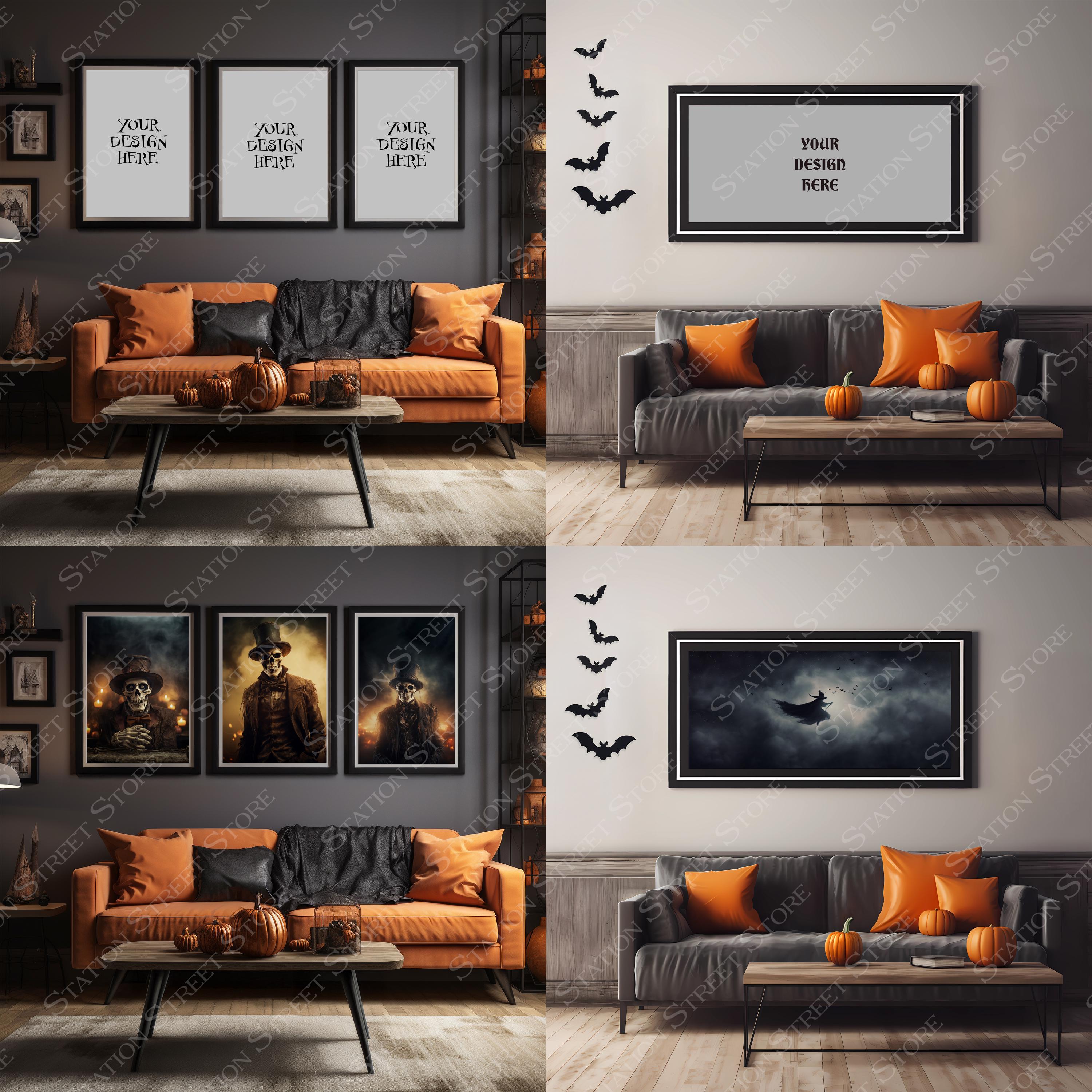 10 Halloween Mockups, Poster and Art Frame Mockup Bundle, Spooky Fall ...