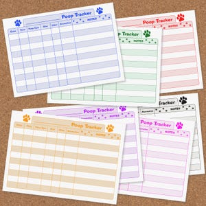 Dog Poop Tracker, Pet Poop and Health Journal, Monitoring Table, Pet ...
