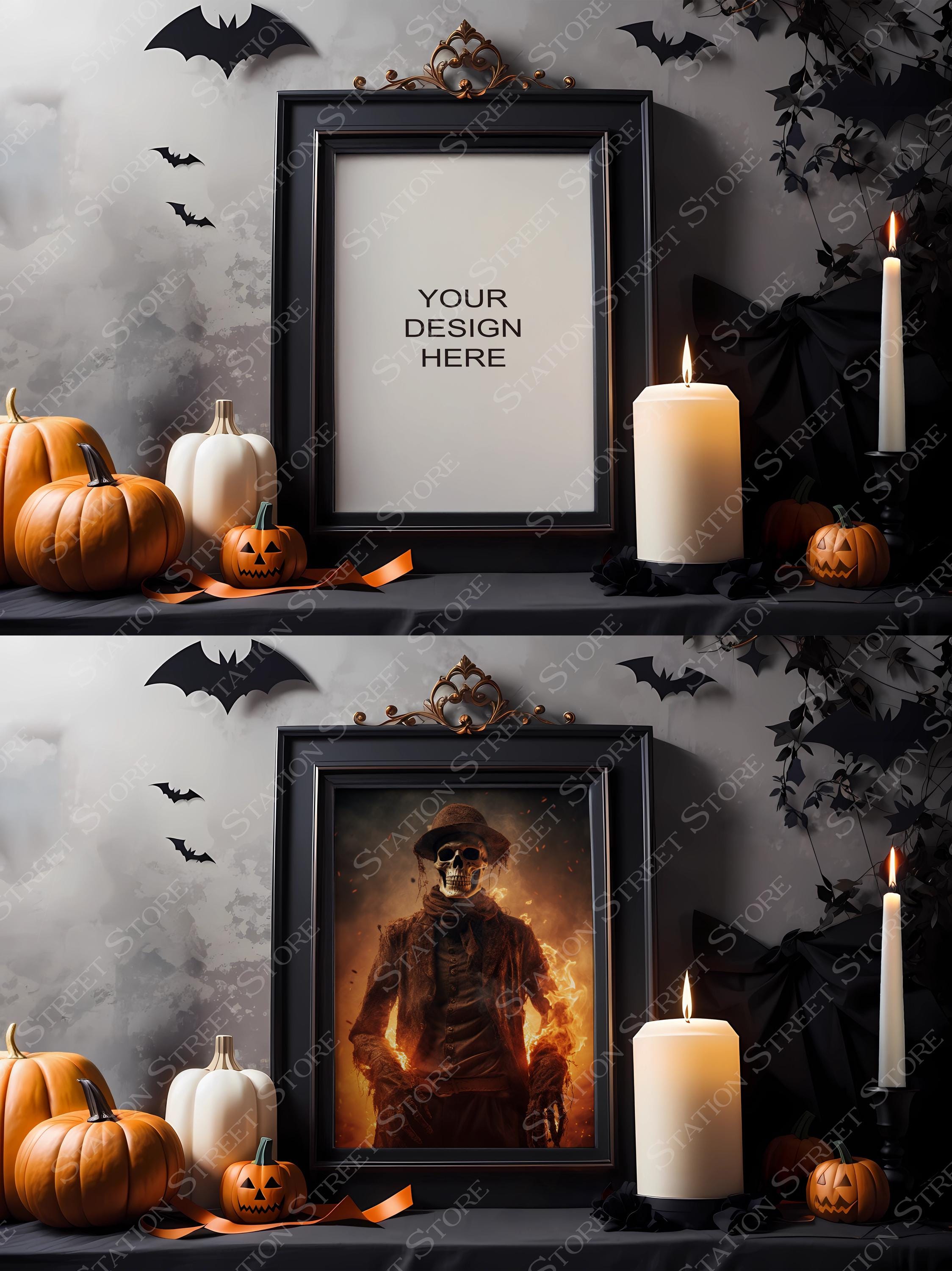 10 Halloween Mockups, Poster and Art Frame Mockup Bundle, Spooky Fall ...