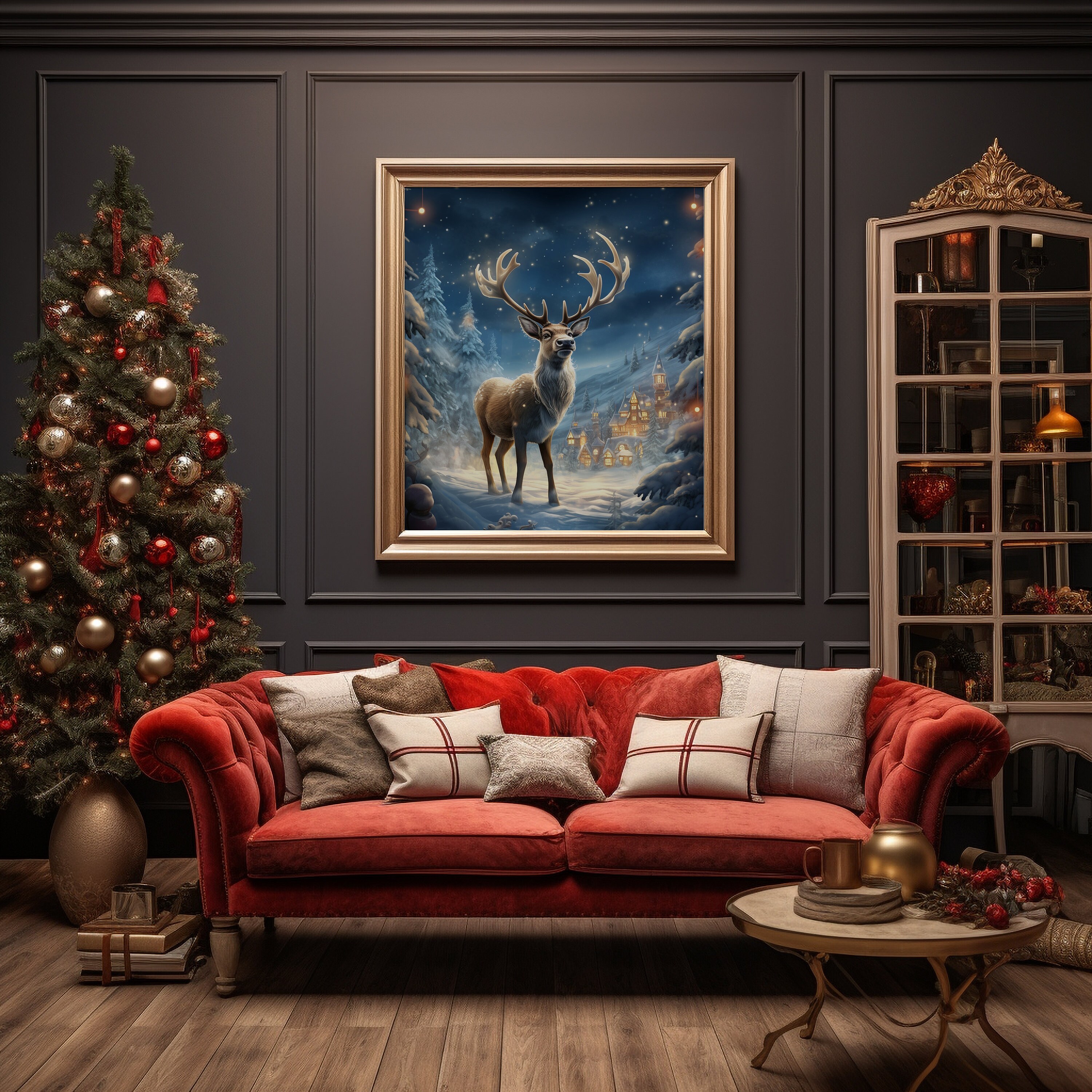 Reindeer Digital Art - Christmas Digital Art - Reindeer Wall Art ...