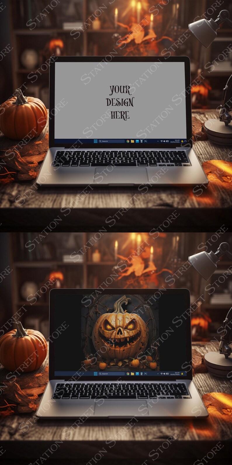 10 Halloween Mockups, Poster and Art Frame Mockup Bundle, Spooky Fall ...