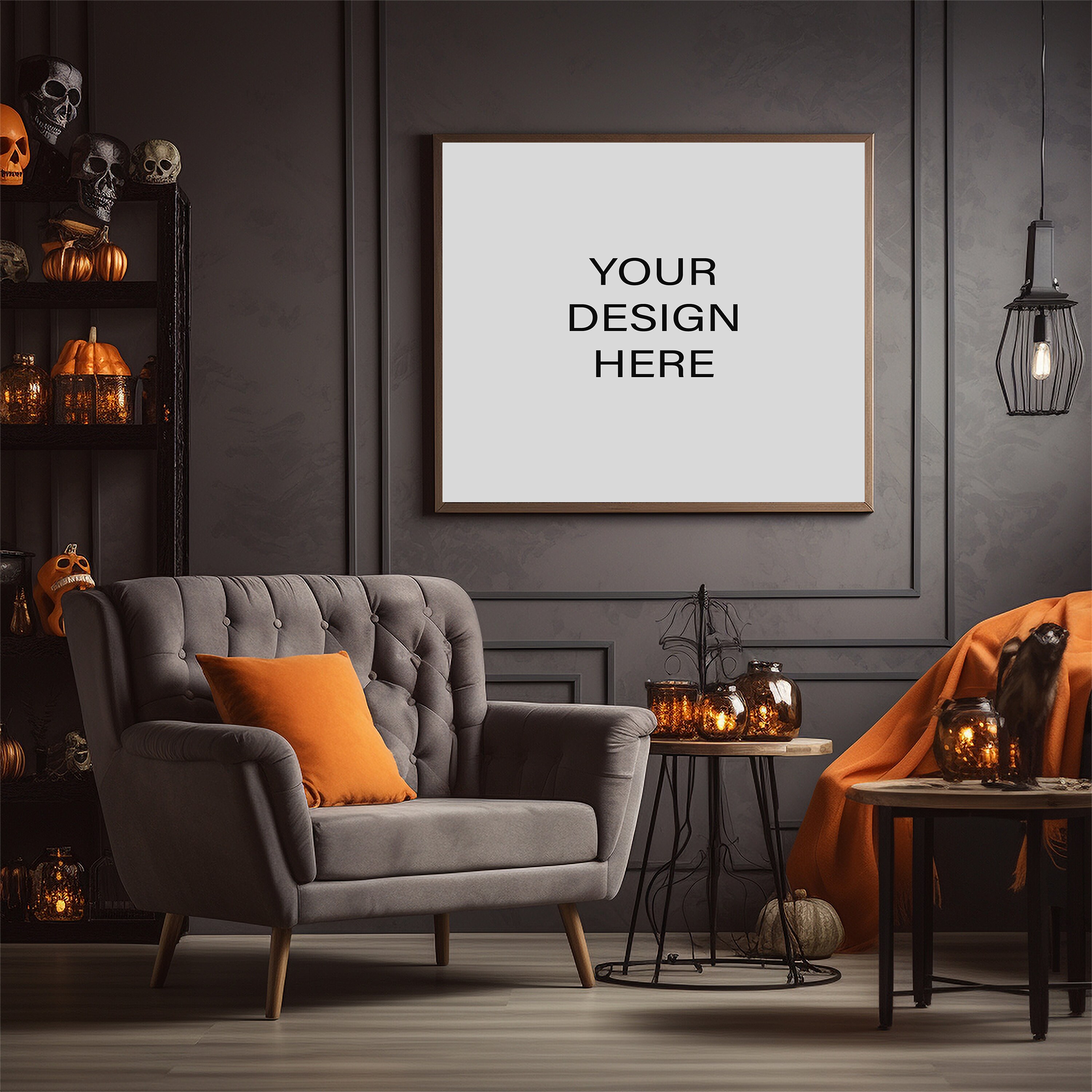 05 Halloween Mockups, Poster and Art Frame Mockup Bundle, Spooky Fall ...