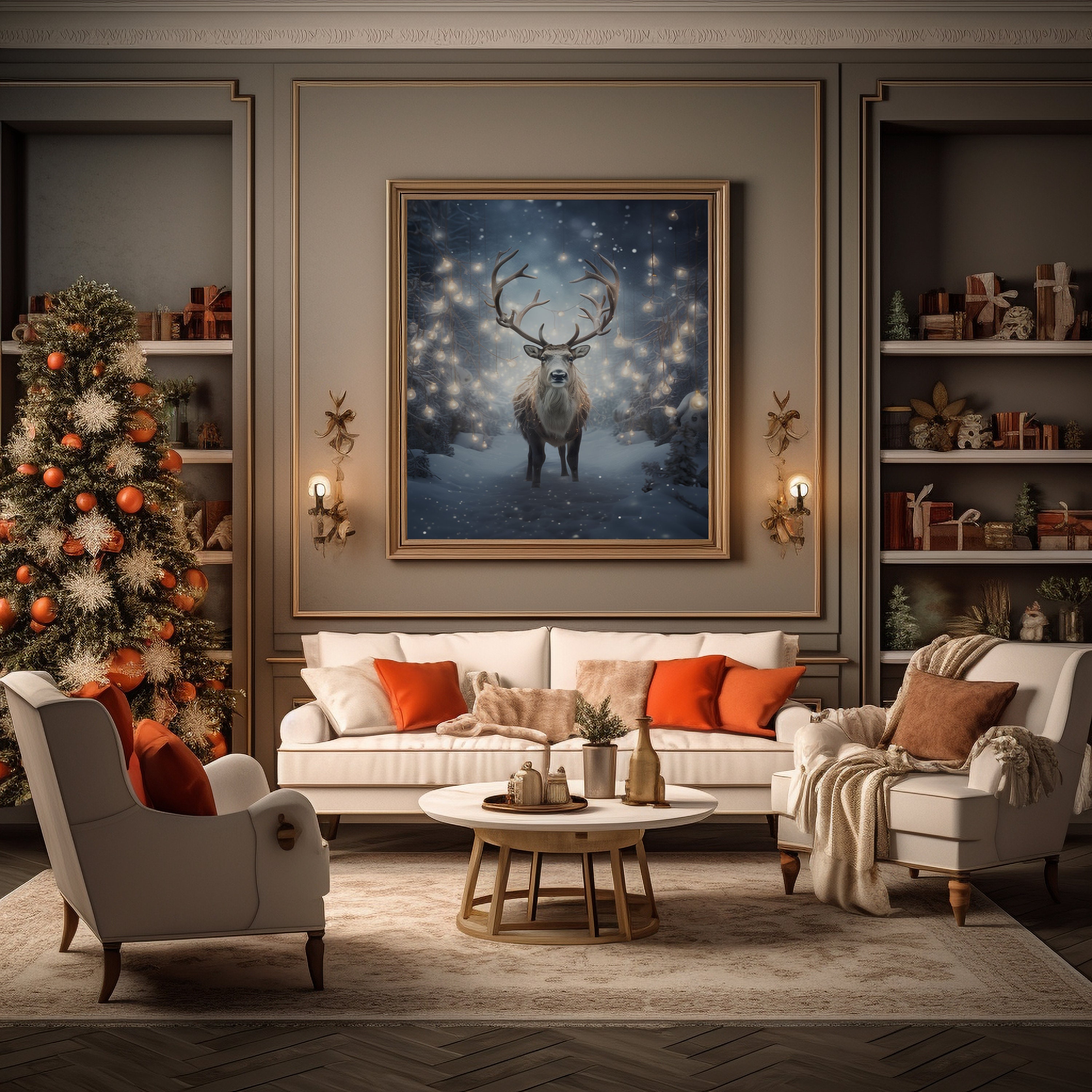 Reindeer Digital Art - Christmas Digital Art - Reindeer Wall Art ...