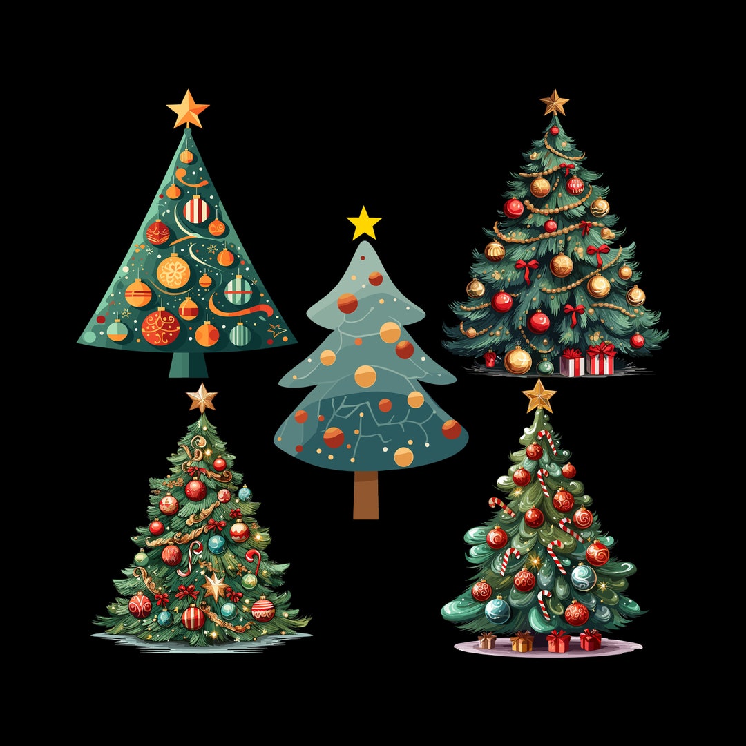 Christmas Trees - Digital Art Bundle - Christmas Digital Art ...
