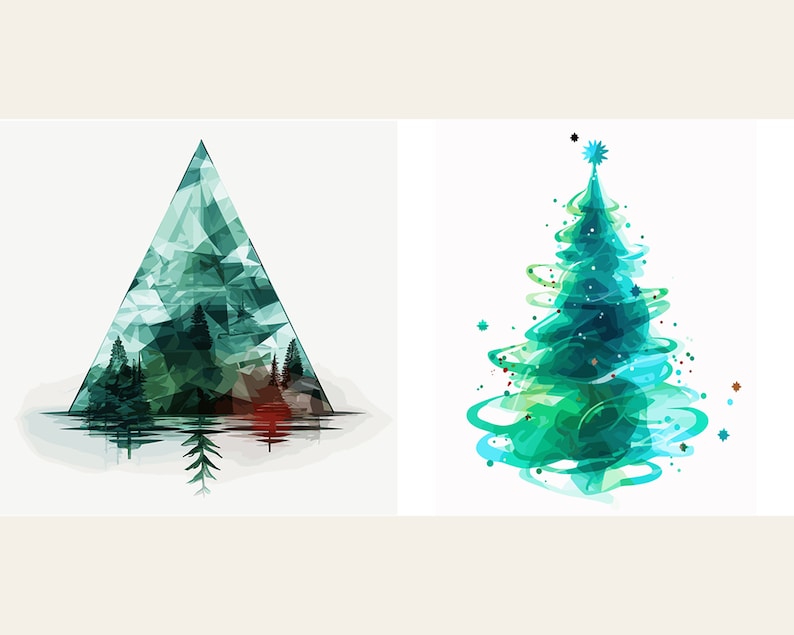 Christmas Trees - Digital Art Bundle - Christmas Digital Art ...