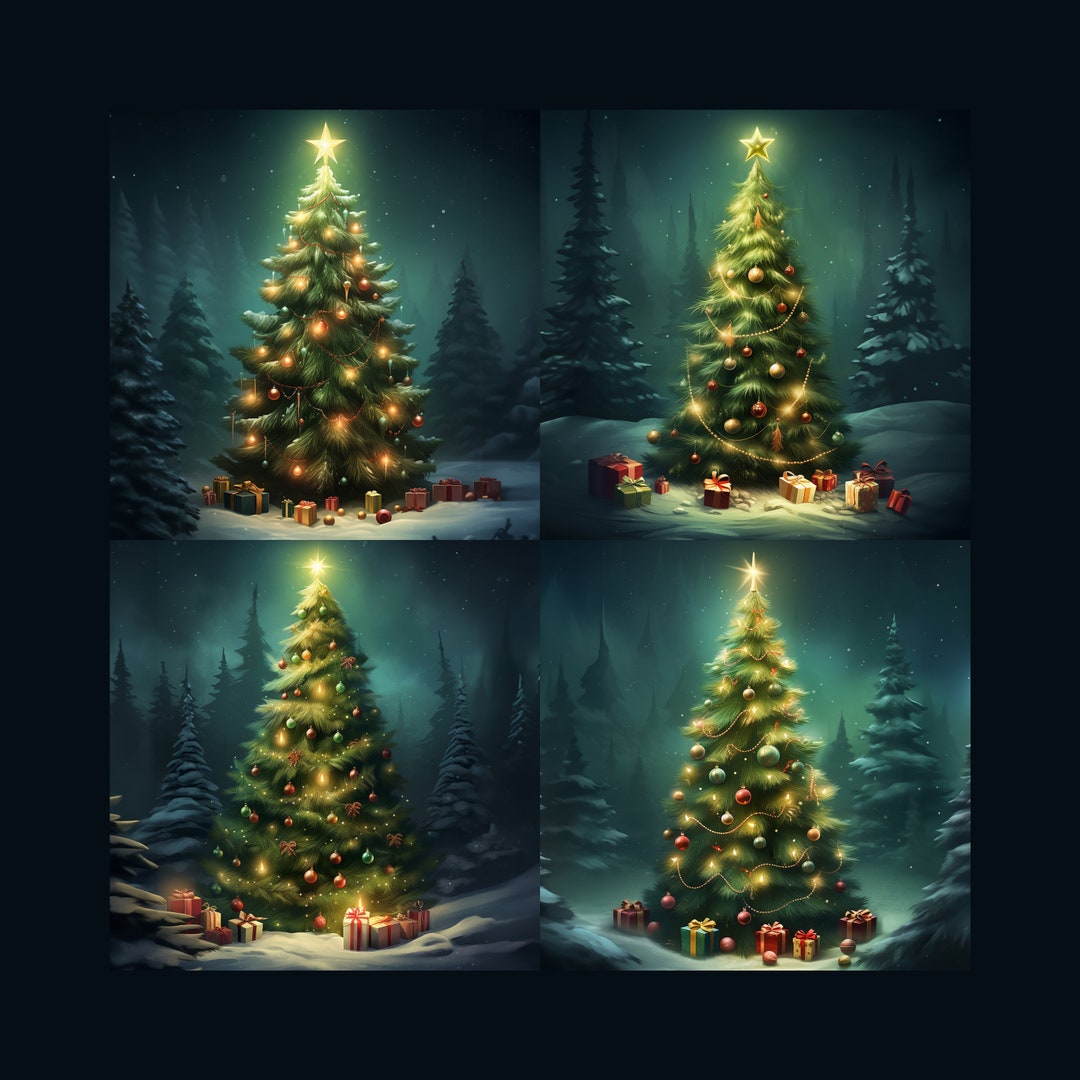 Christmas Trees - Digital Art Bundle - Christmas Digital Art ...