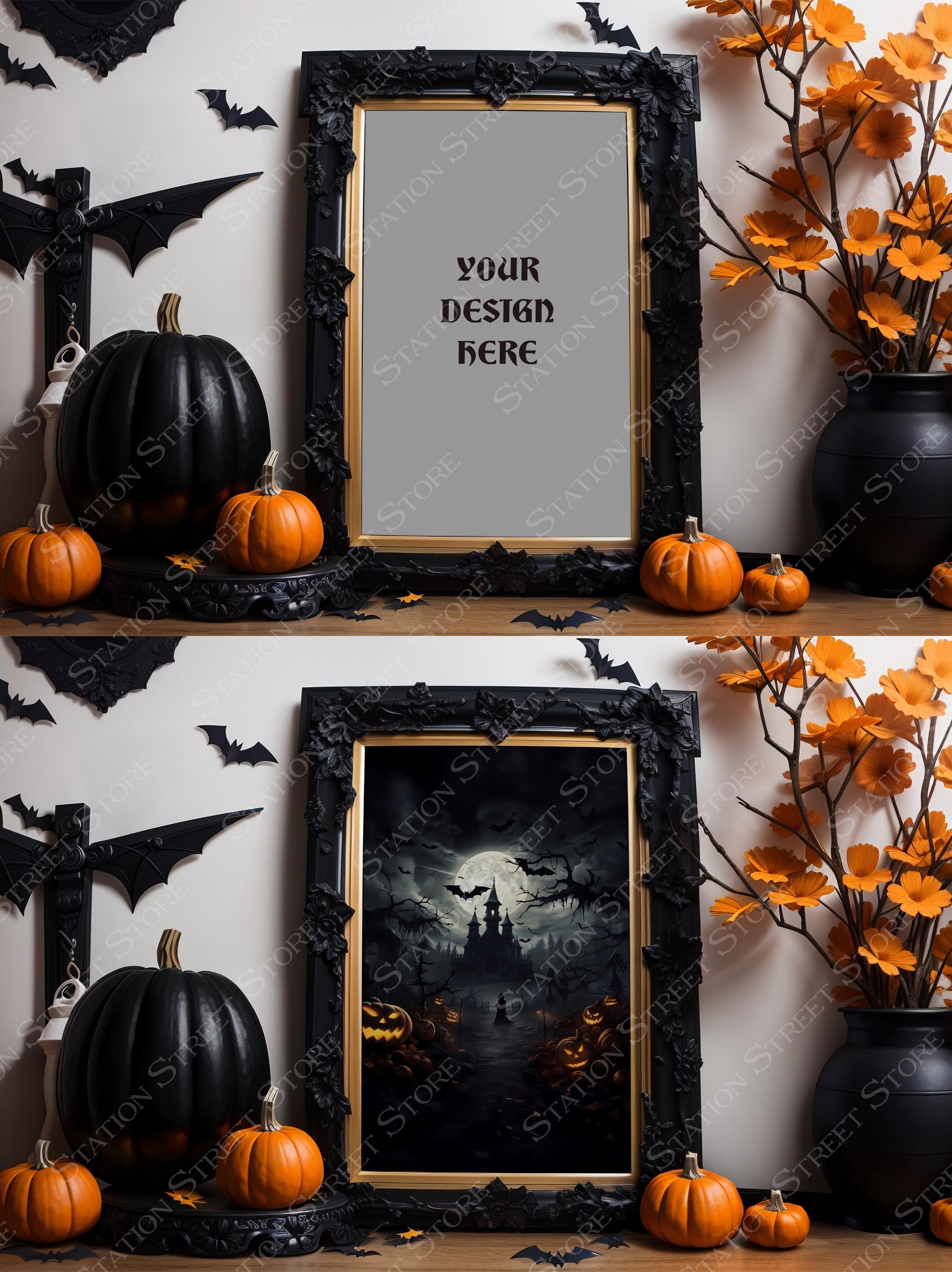 10 Halloween Mockups, Poster and Art Frame Mockup Bundle, Spooky Fall ...