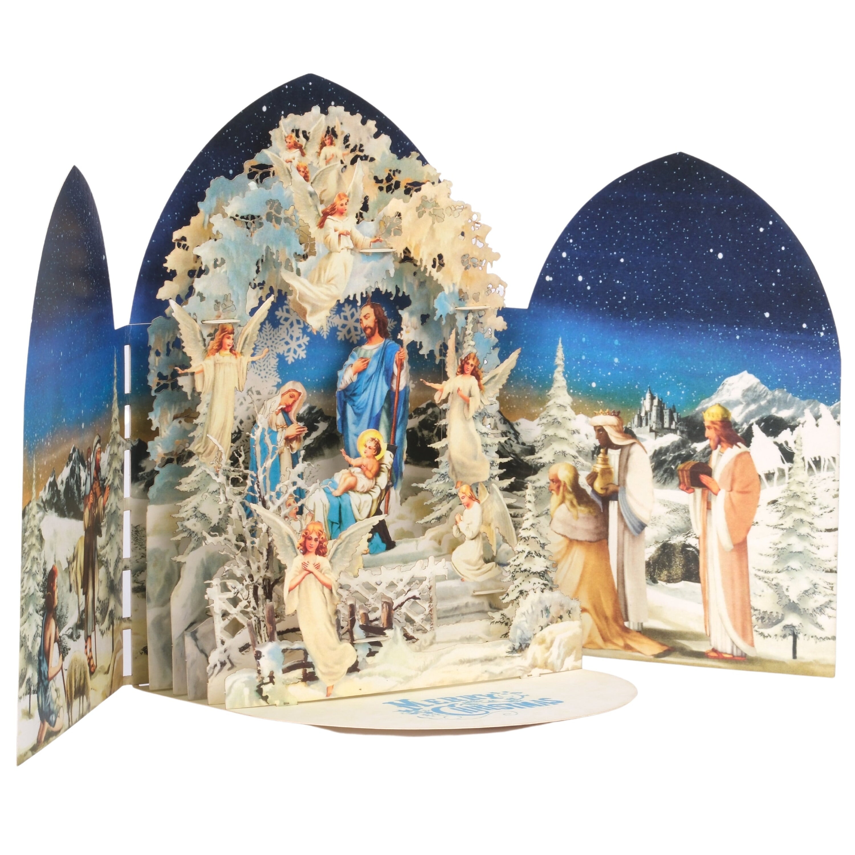 3D Nativity Scene Pop up Christmas Card: Religious Tri-fold Design - Etsy