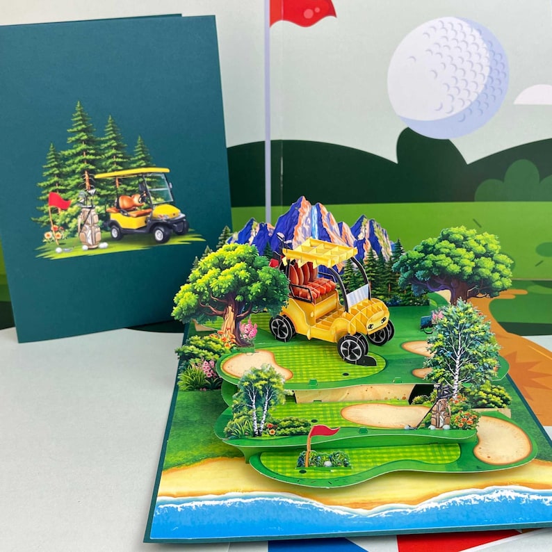 3D Pop up Golf Card: Birthday, Anniversary, Thank You - Etsy