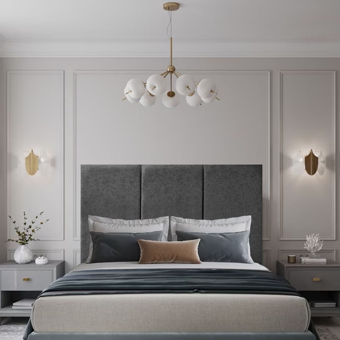 Triple Box, Headboard Linen Turin, for Divan Beds ,sizes,3ft, 4FT6, 5ft ...