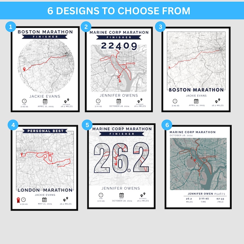 Personalized Race Route Map Print: Marathon, 10k, 5k Runner Gift - Etsy