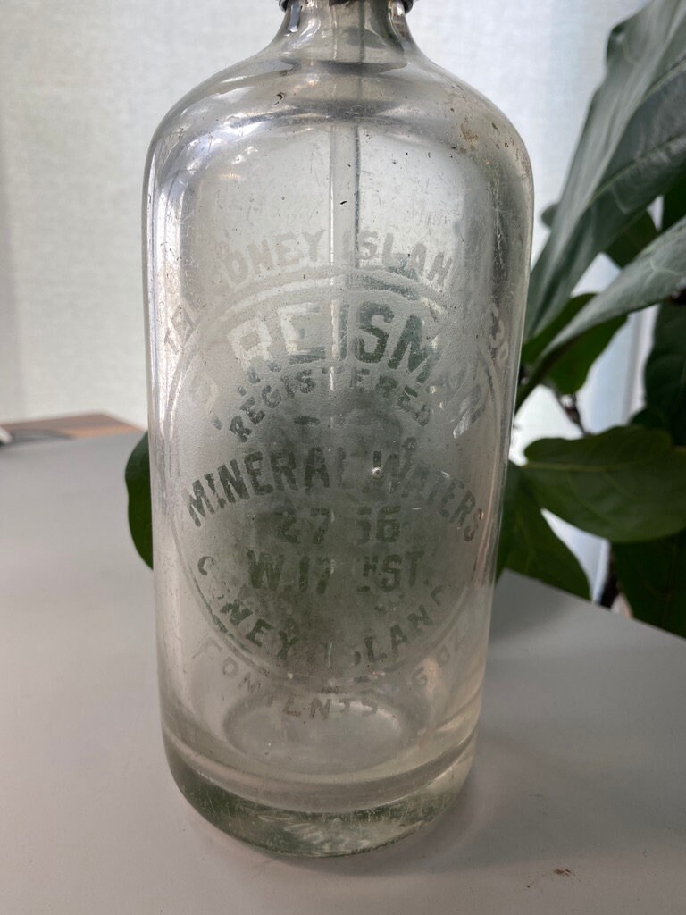 P. Reisman Registered Mineral Waters - Coney Island - Antique Clear ...
