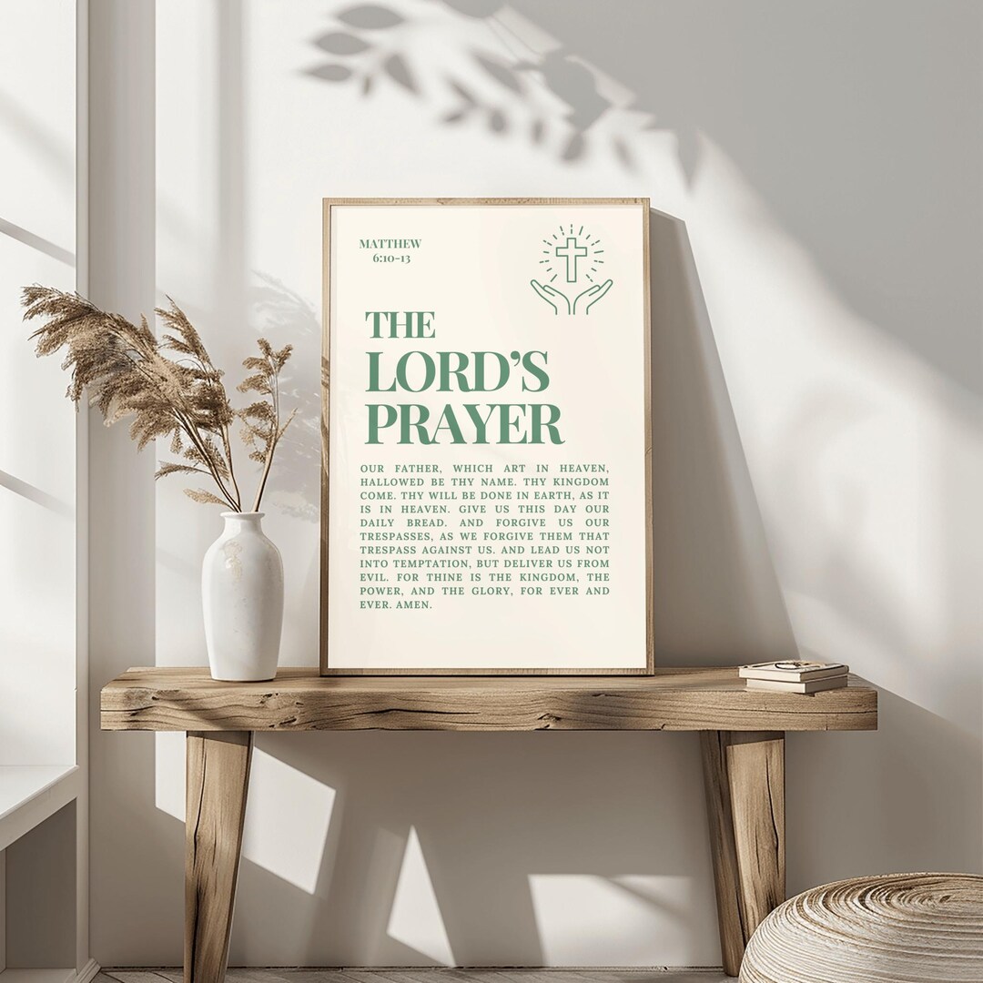 The Lords Prayer Christian Wall Art | Digital Download | Bible Verse ...