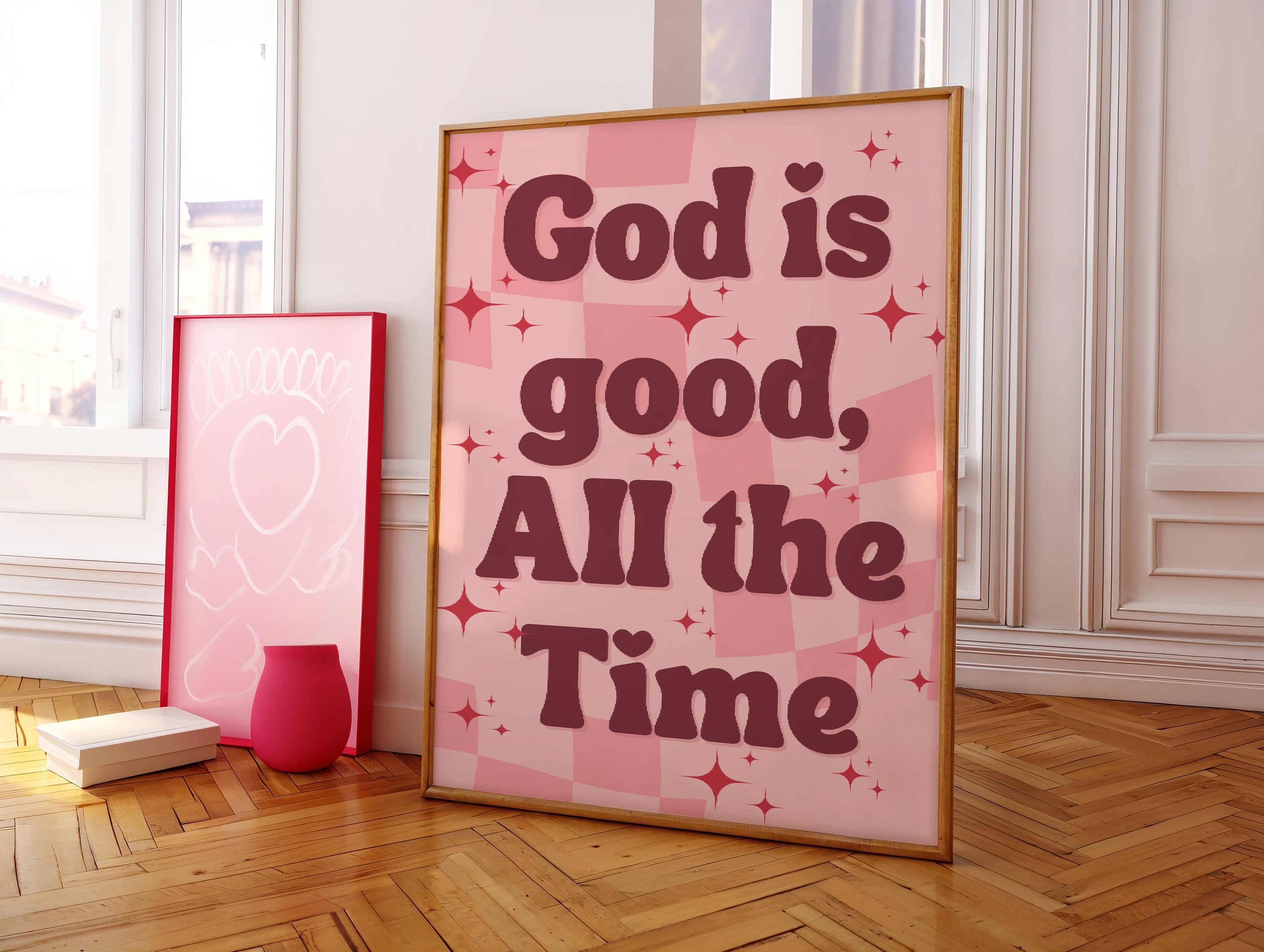 Christian Wall Art - Retro Room Decor, Aesthetic Decor, Preppy Wall Art ...