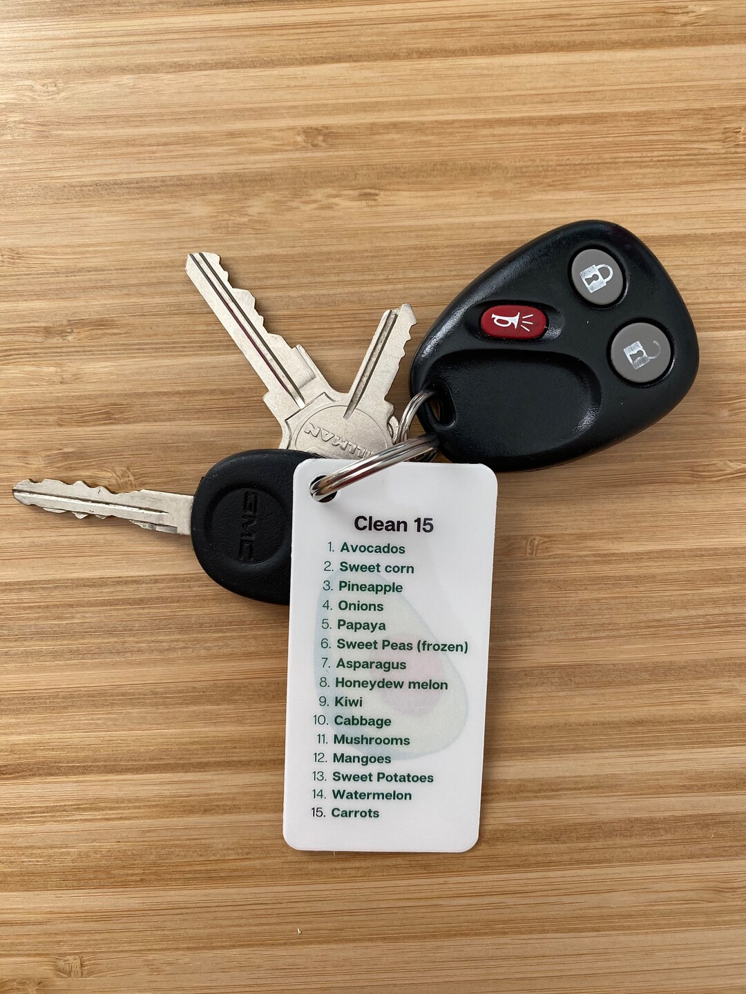 Keychain: Organic Produce Shopping Guide - Etsy