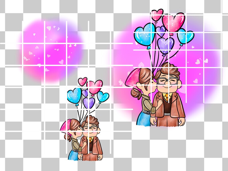 DIGITAL DOWNLOAD , Watercolor up Ellie and Carl , Cute Ellie and Carl ...