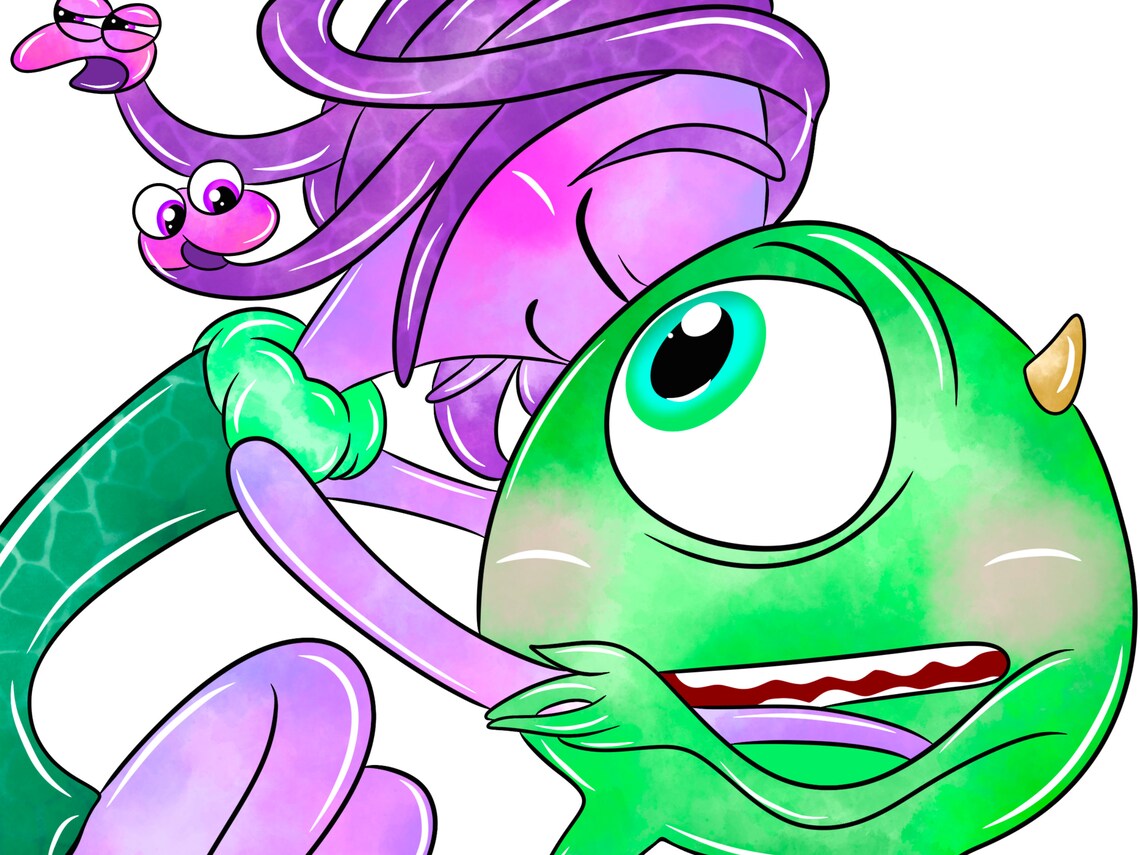 DIGITAL DOWNLOAD , Watercolor Cute Monsters Inc Clipart Pack , Toddler ...