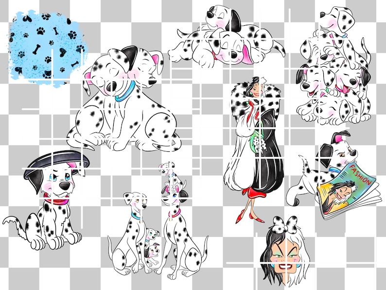 DIGITAL DOWNLOAD , Watercolor 101 Dalmatians Clipart Pack , Watercolor Spotty Dogs , Watercolor ...