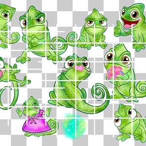 DIGITAL DOWNLOAD , Watercolor Tangled Lizard Pascal 300dpi Watercolor ...