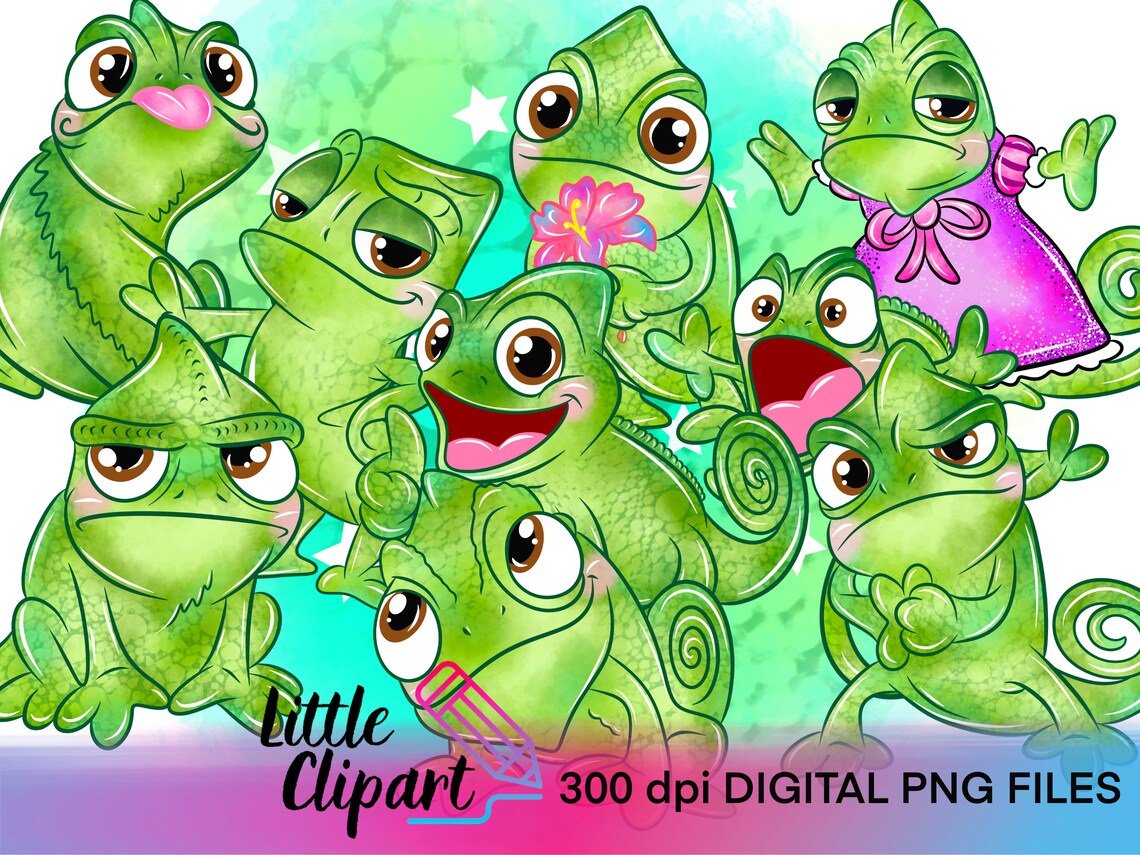 DIGITAL DOWNLOAD , Watercolor Tangled Lizard Pascal 300dpi Watercolor ...