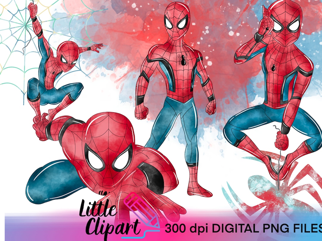 DIGITAL DOWNLOAD Watercolor Spider Man Spider Clipart Watercolor ...