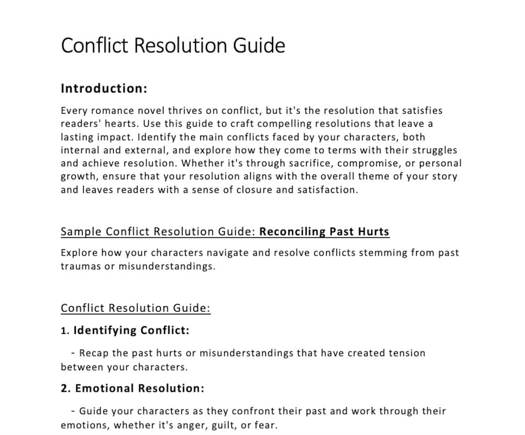 Conflict Resolution Guide Template Guide Title: Reconciling Past Hurts ...
