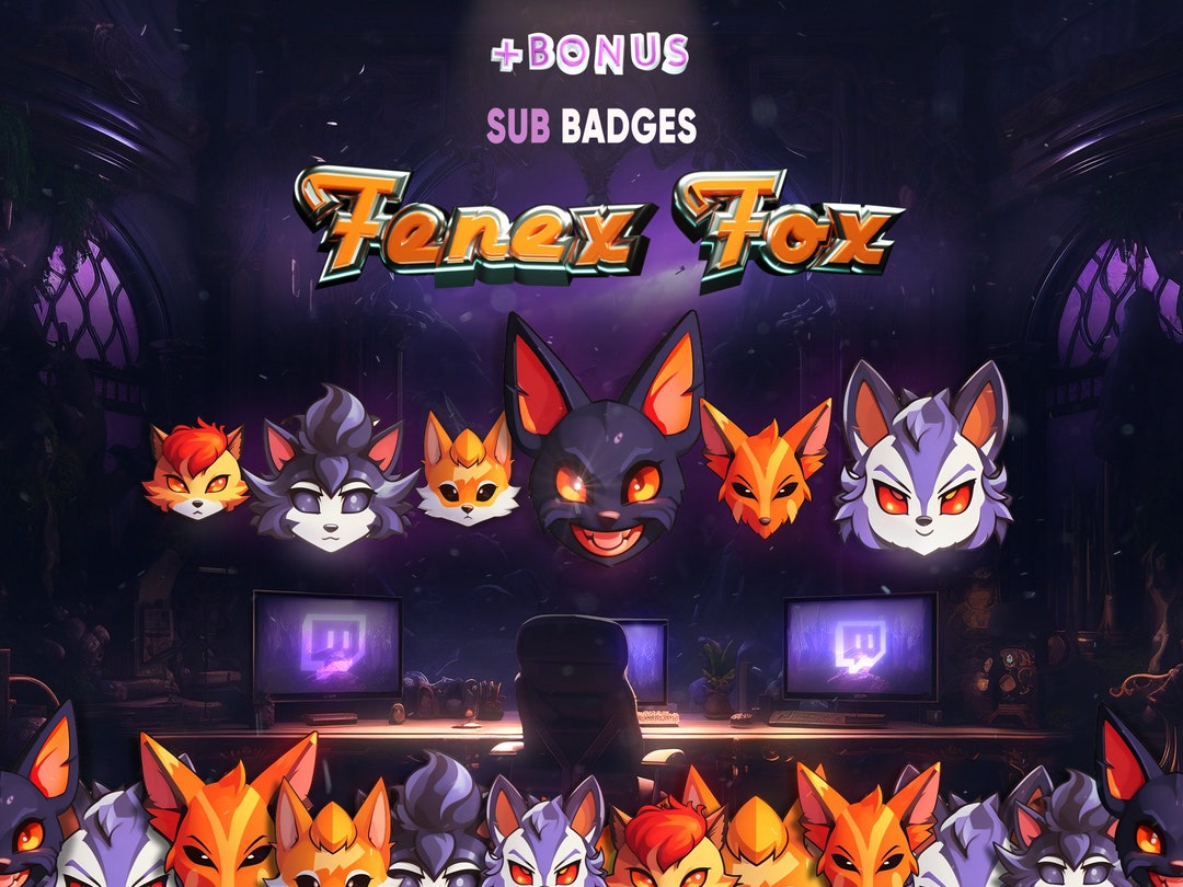 Twitch Sub Badges Fox Subscriber Badges for Twitch Fenec Fox Sub Badges ...