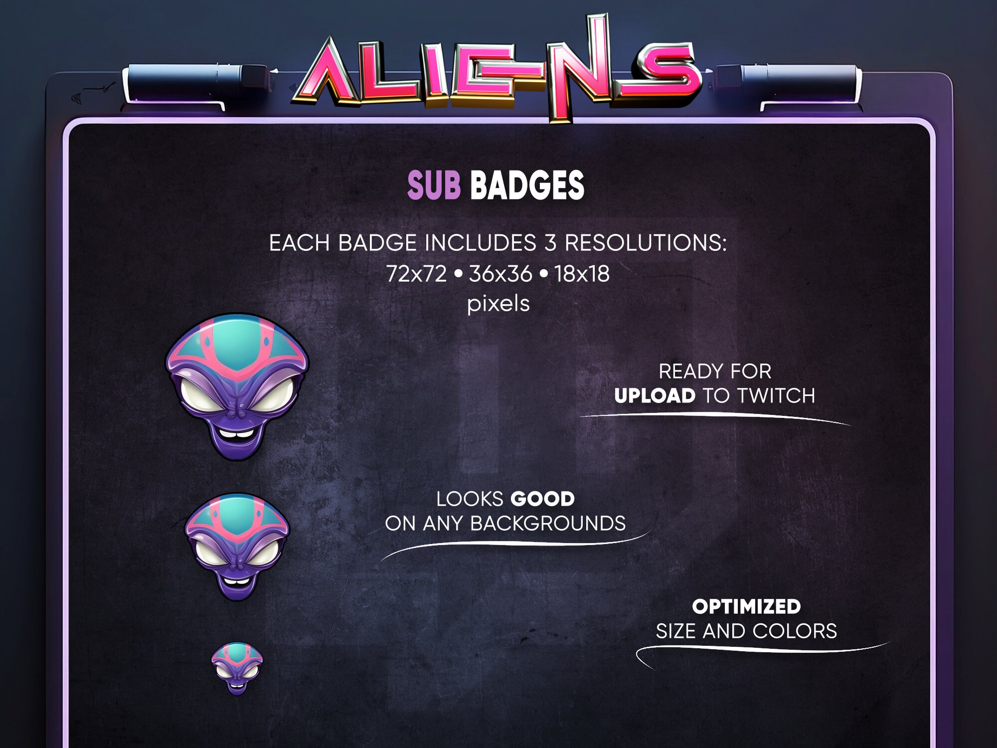 Alien Sub Badges UFO Subscriber Badges for Twitch Community Space Sub ...