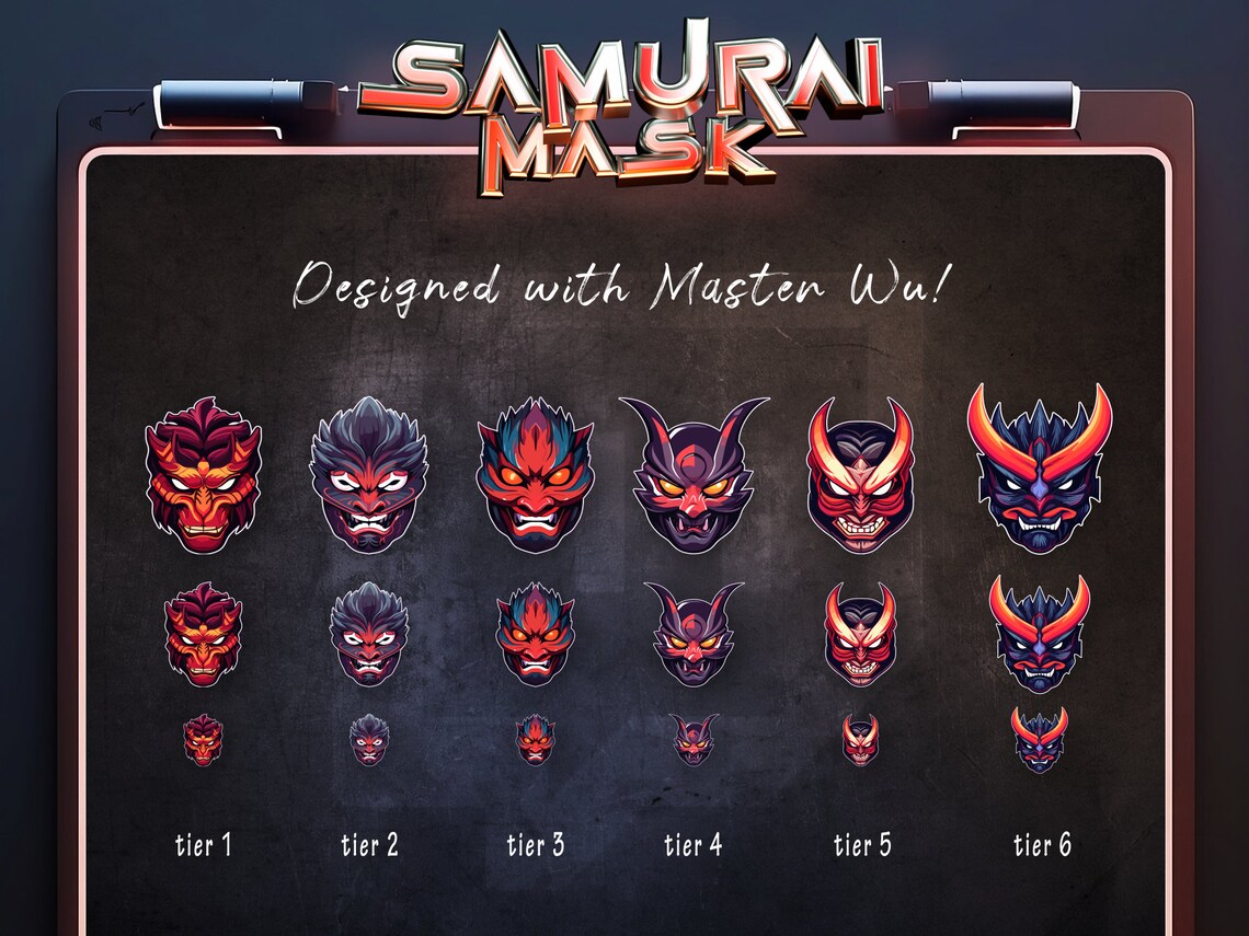 Samurai Sub Badges Samurai Mask Subscriber Badges for Twitch Community ...