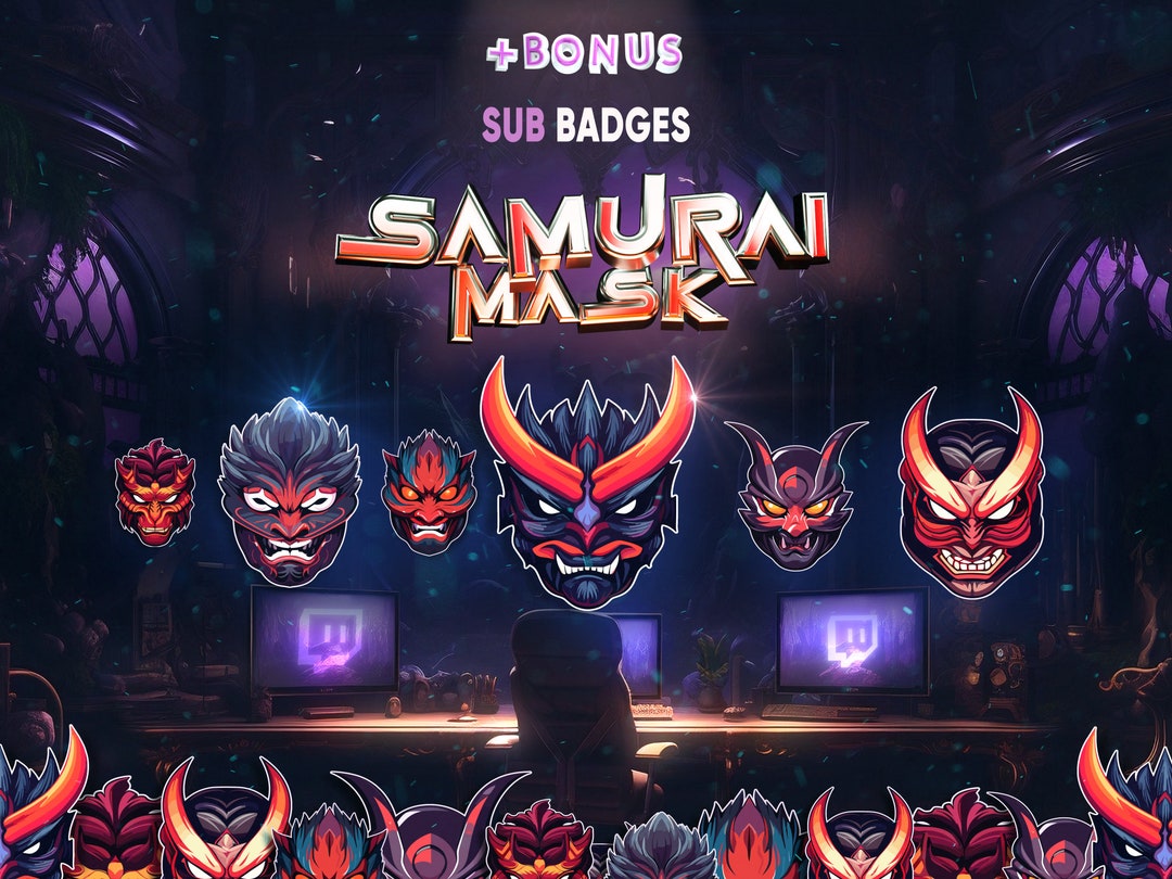Samurai Sub Badges Samurai Mask Subscriber Badges for Twitch Community ...