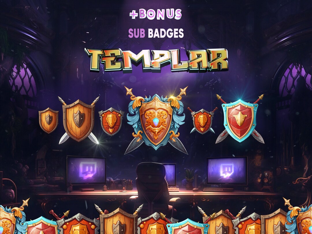 Templar Shields Badges Honorable Sub Badges Shield Subscriber Badges ...