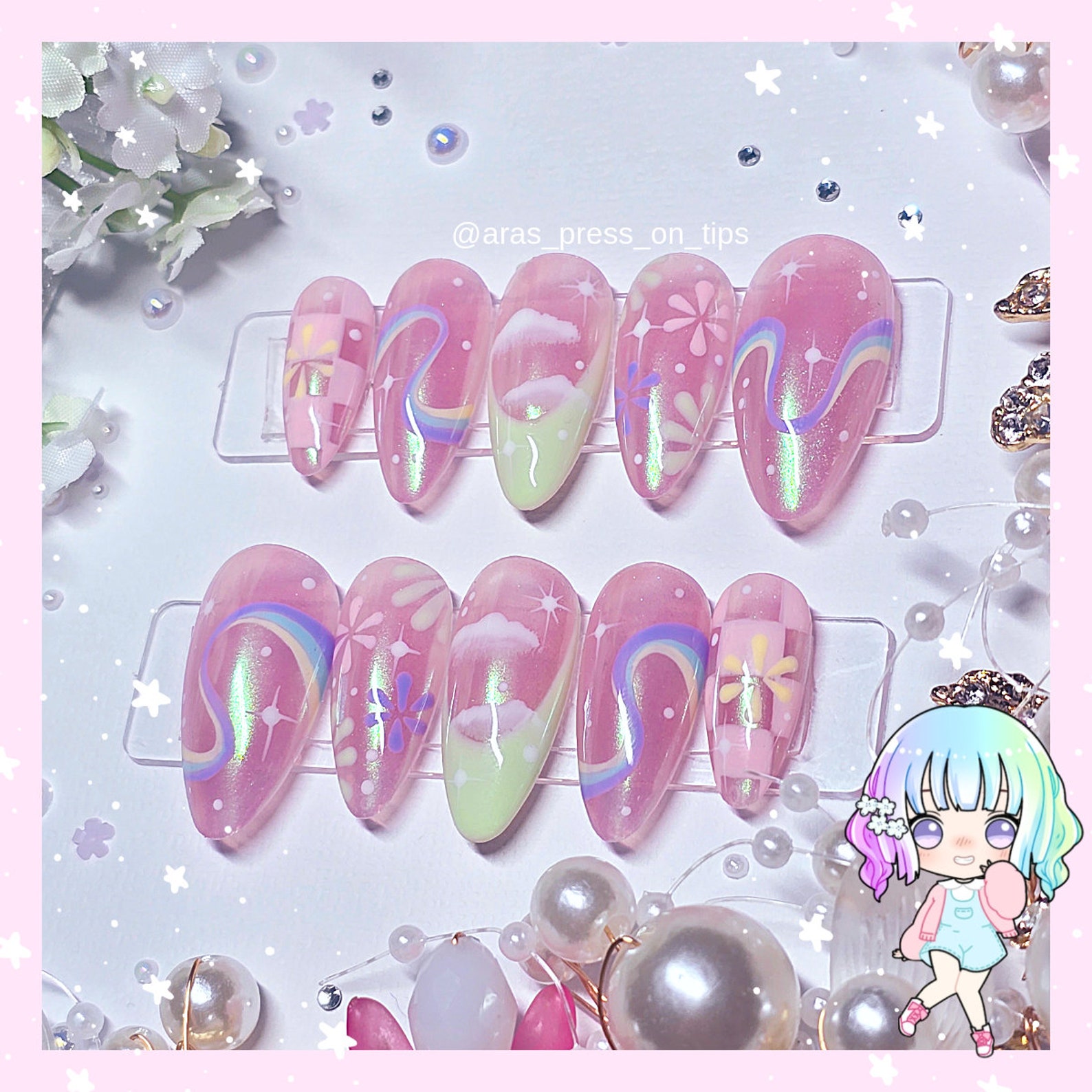 Luxury Press on Nails Dreamy Kawaii dreamy Symphony Women's Press on ...