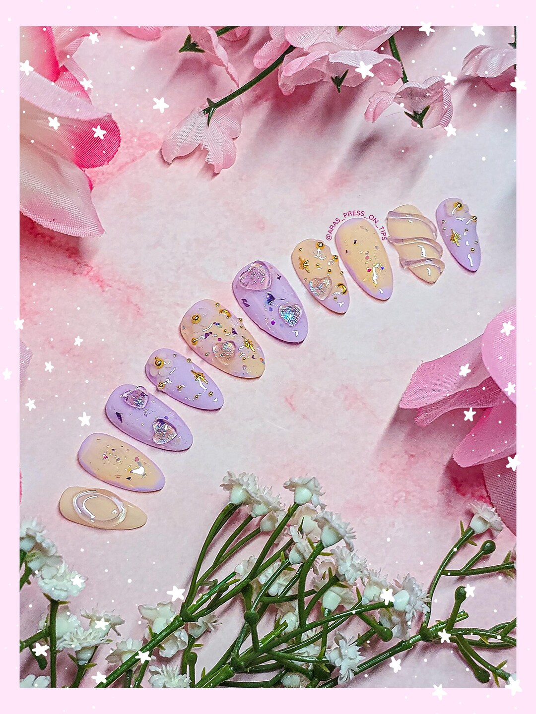 Luxury Press on Nails || Chibi Kawaii" Purply Natural" | Chibi Kawaii ...
