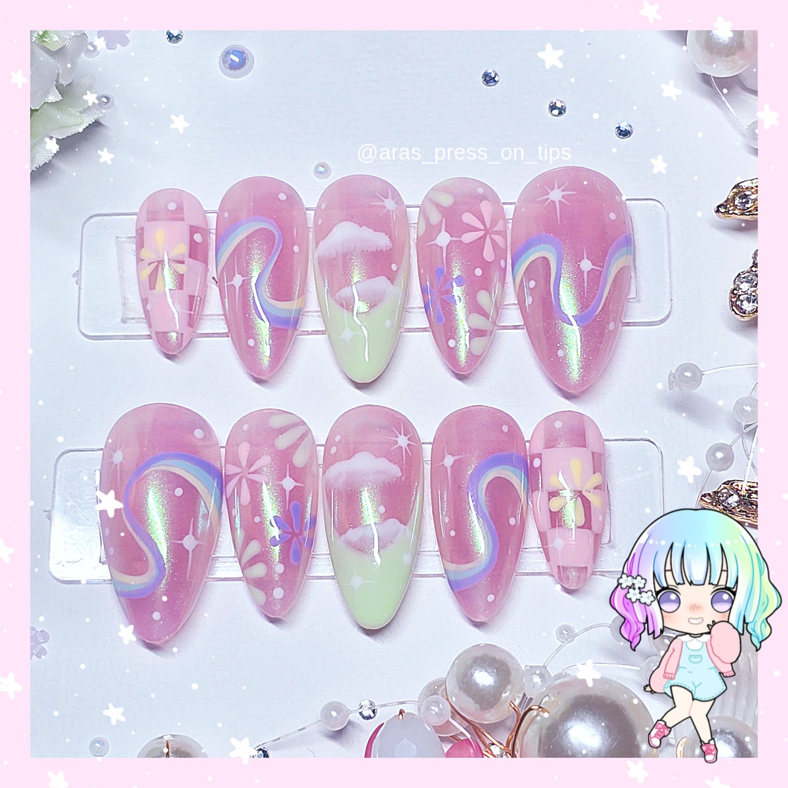 Luxury Press on Nails Dreamy Kawaii dreamy Symphony Women's Press on ...