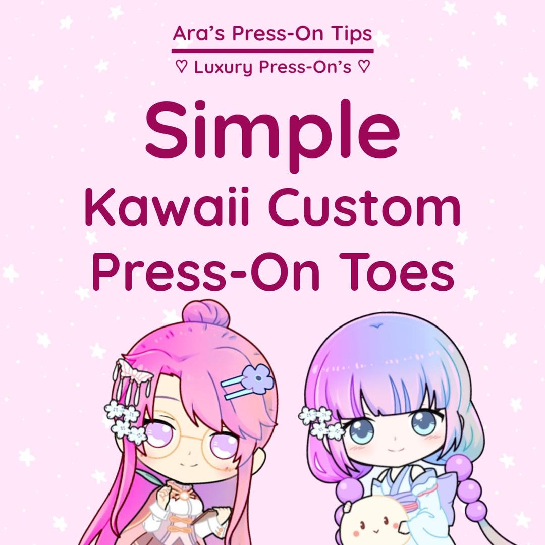 Luxury Press on Toe Nails || Simple Kawaii Custom Press on Toes ...