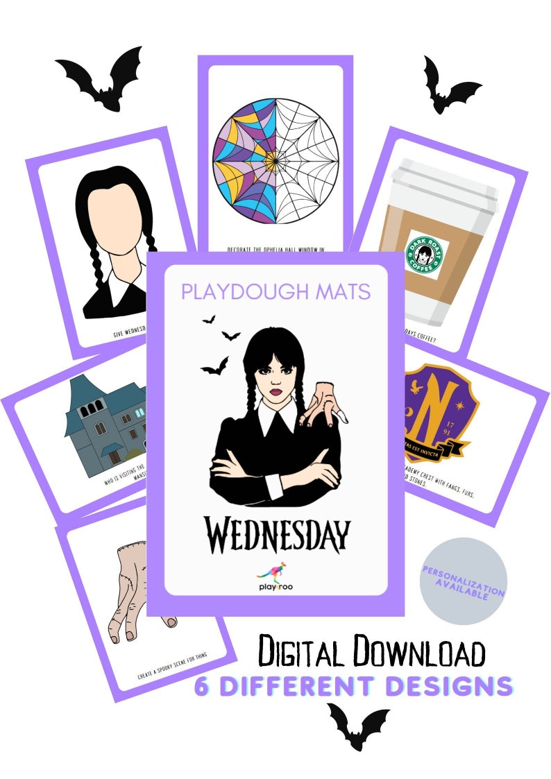 Wednesday Addams Playdough Mats Printable - Etsy