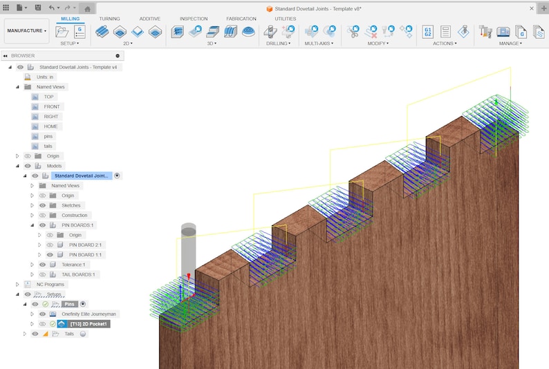 Fusion 360 Parametric Dovetail Template V3 - Etsy