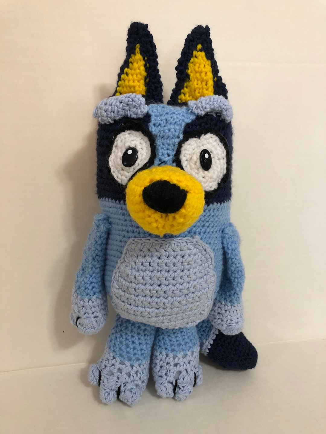 Bluey Crochet Plushie Amigurumi Handmade Stuffed Animal Blue Heeler Pup ...