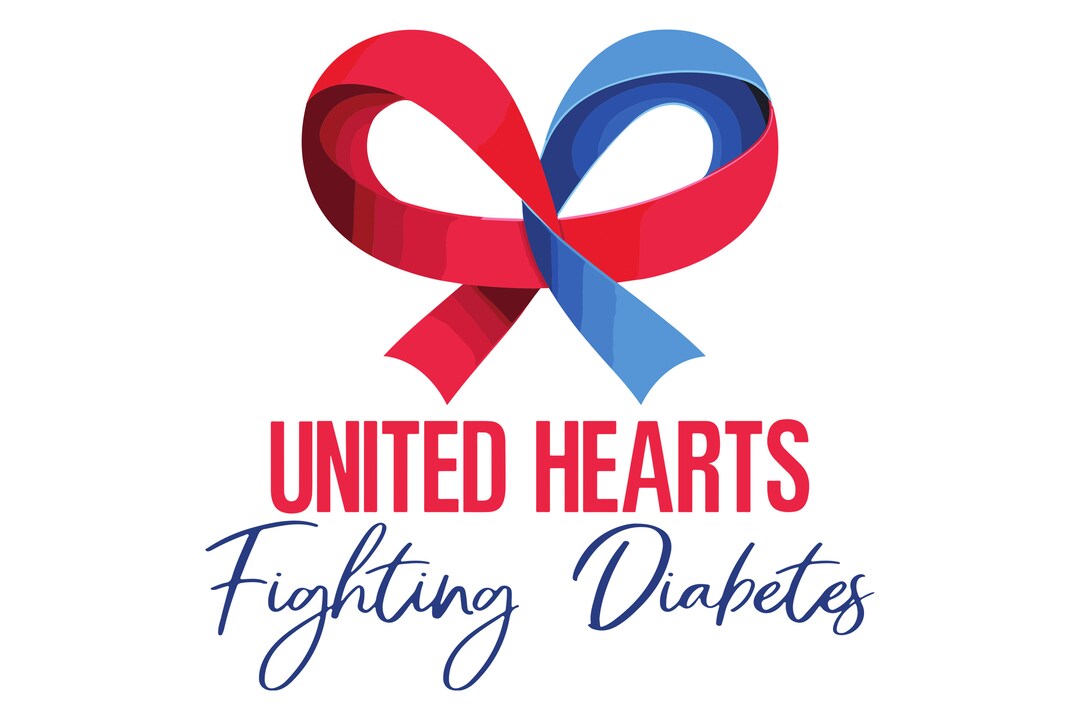 Diabetes Heart Ribbon SVG EPS PNG Red and Blue Ribbon - Etsy