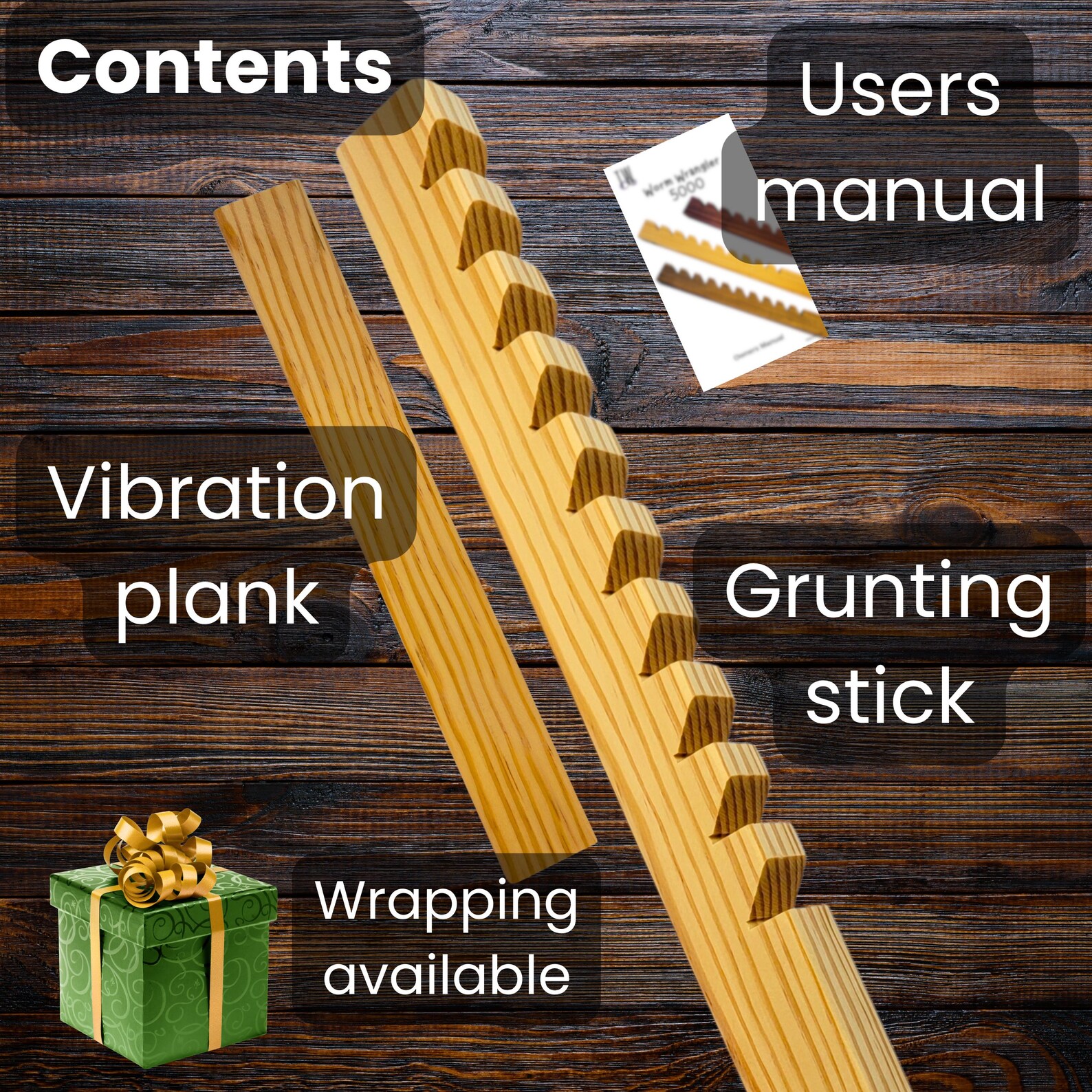 Worm Grunting Stick: Pine Wood Worm Caller for Bait Collection - Etsy ...