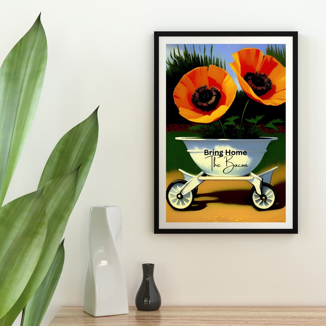 Wheelbarrow Clipart, Botanical Wheelbarrow, Valentine Gift, Kitchen ...