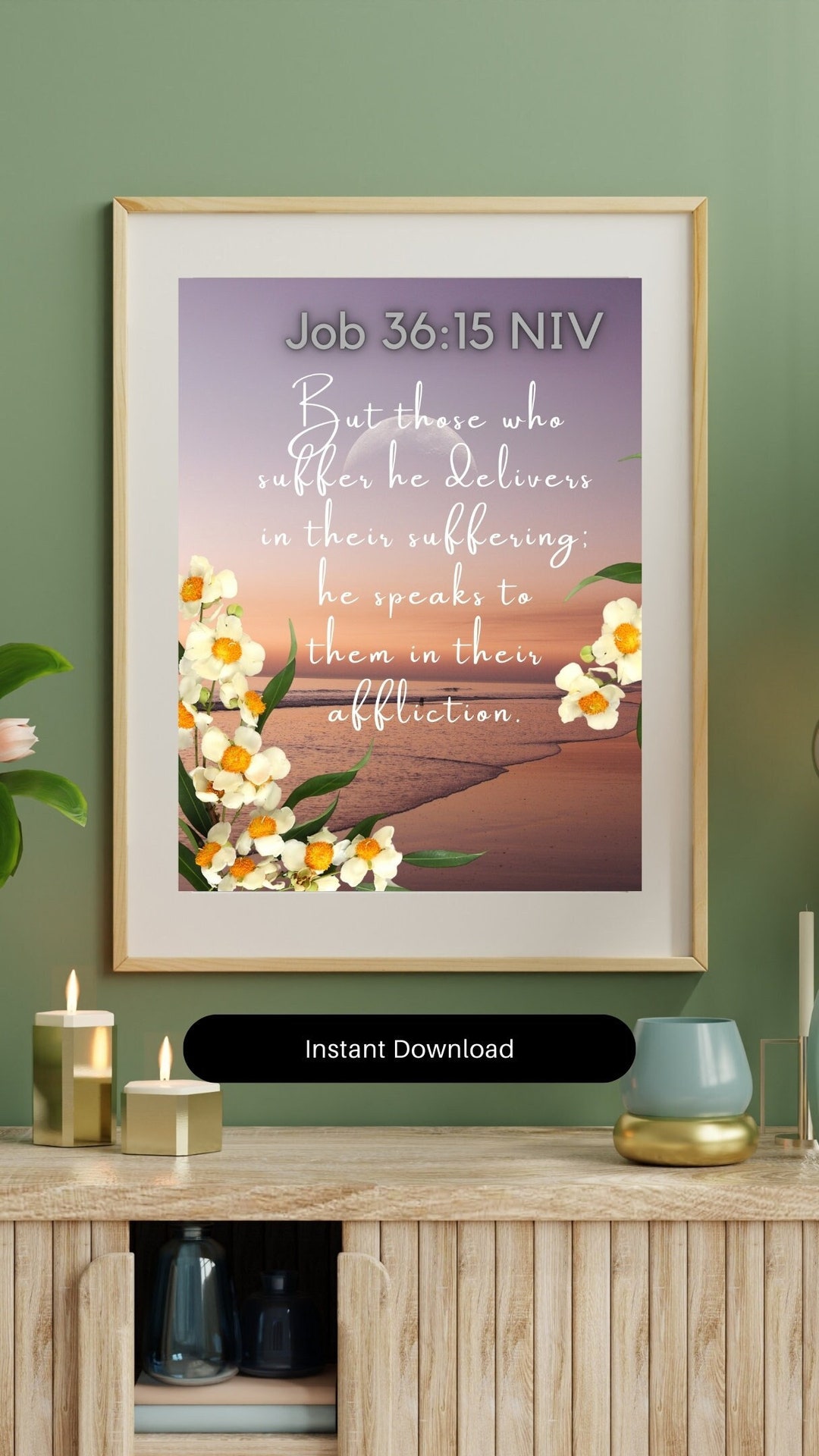 Christian Art Bible Verse Wall Art, Scriptural Encouragement, Religious ...