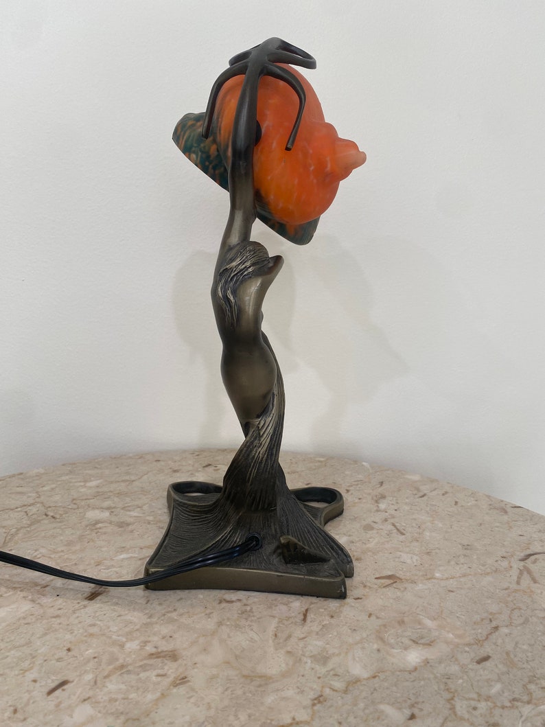 Vintage Bronze Mermaid Accent Lamp - Etsy
