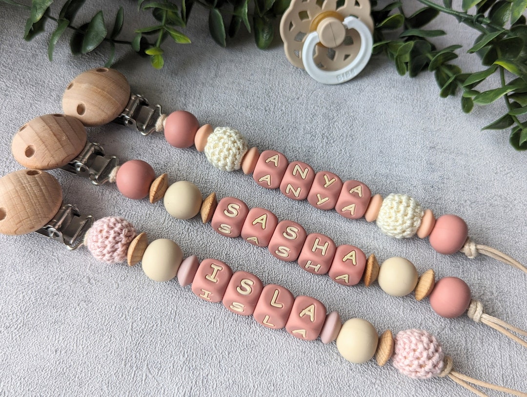 Personalised Dummy Clip, Pacifier Clip, Pacifier Chain, Dummy Holder ...