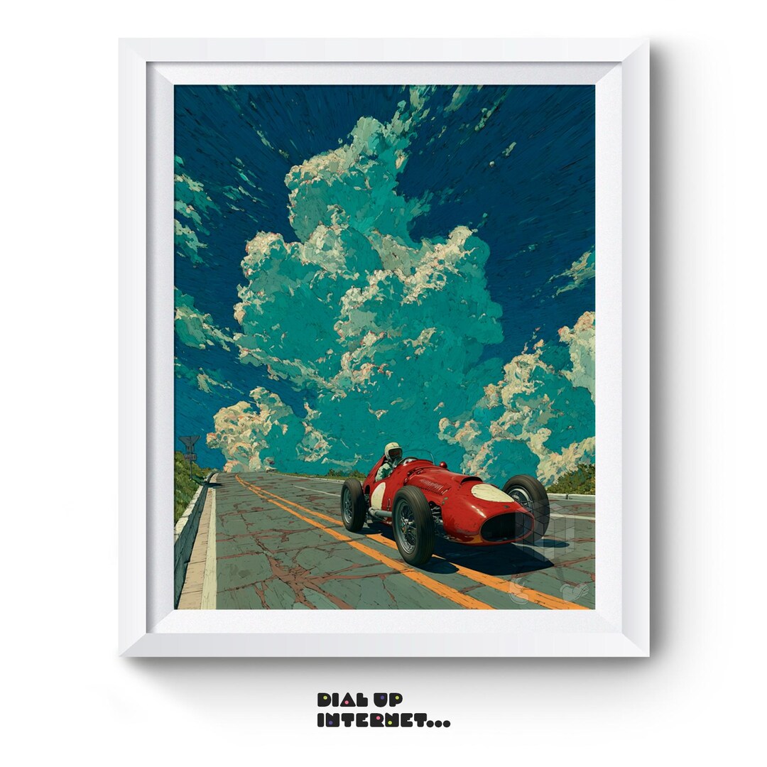 Vintage Formula 1 Race Car Art - Printable Classic 40s Racing Poster ...