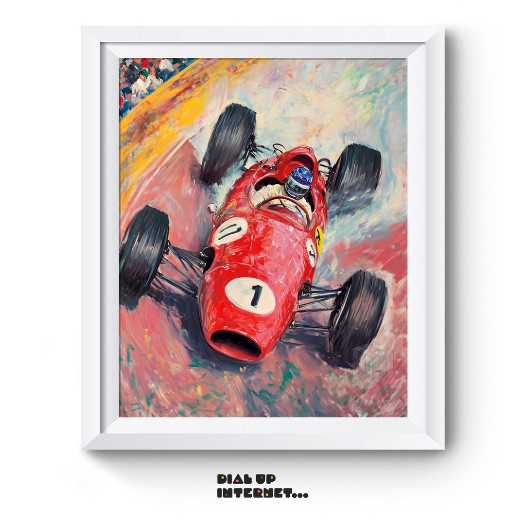 Vintage Formula 1 Racing Art - 40s Race Car Painting, Classic ...